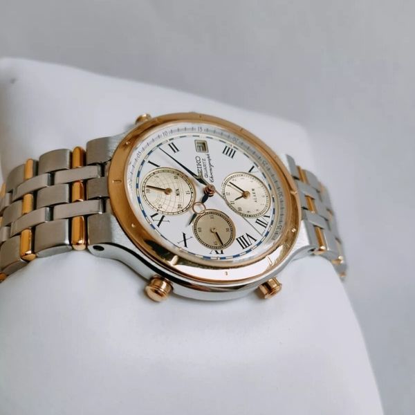 Seiko Age of Discovery Chronograph 7T32-7B20 Quartz Alarm Vintage Rare ...