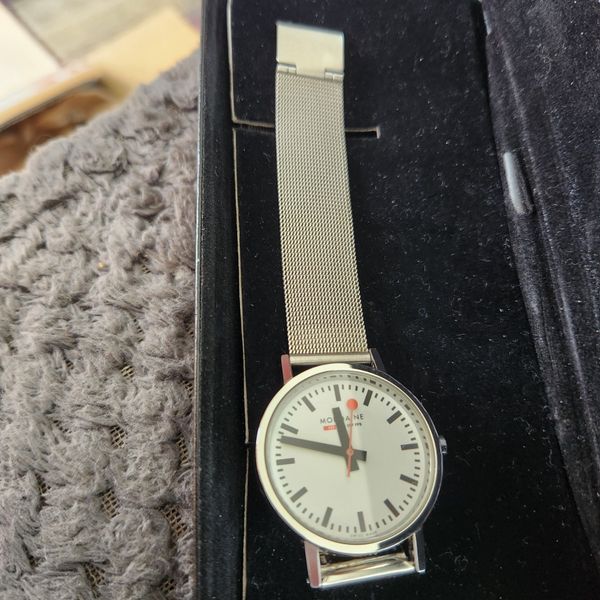 Boxed Mens MONDAINE Official Swiss Railway 35mm Quartz Watch -SBB CFF ...