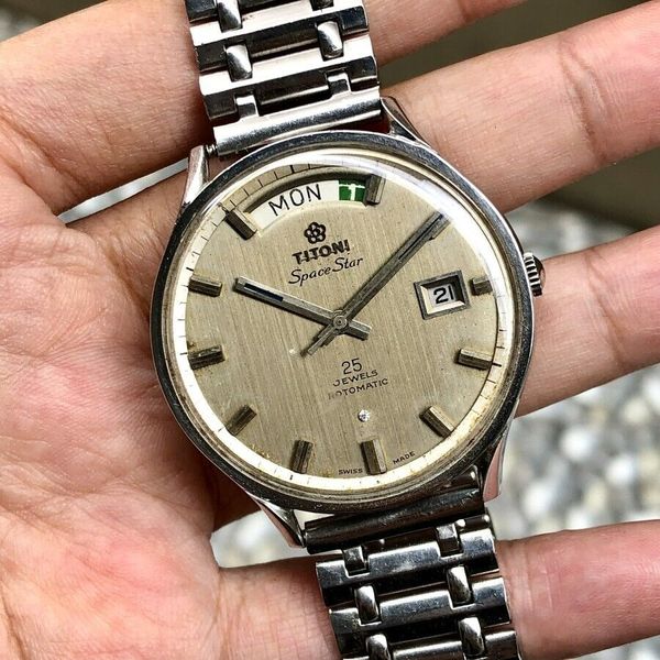 RARE Titoni Spacestar President 25 Jewels Rotomatic Day Date Vintage ...