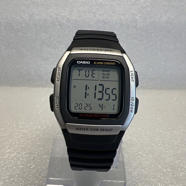 CASIO W-96H-1AVES MENS DIGITAL QUARTZ WATCH W/ BATTERY TIMER ALARM LED - BLACK | WatchCharts ...