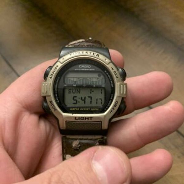 VINTAGE CASIO FT-200 FORESTER FISH IN TIME WRIST WATCH 1879 FT200 ...