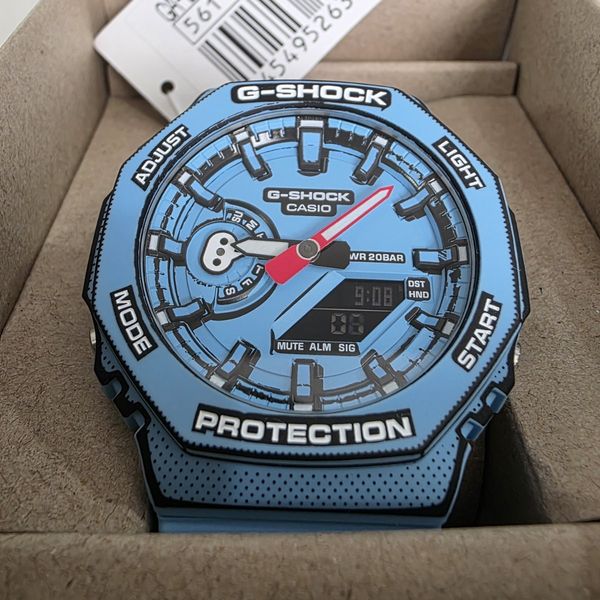 Casio Men's G-Shock GA-2100MNG-2A DR Watch Blue Manga Anime Theme ...