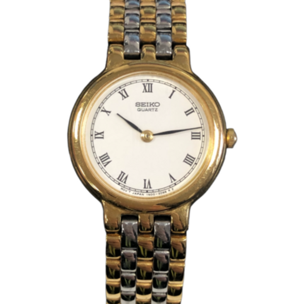Seiko Quartz Silver And Gold Tone Stainless Steel Women's Wrist Watch ...