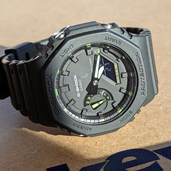 [$80 USD] Casio G-shock (casioak)GA2100-1A3 (neon green) | WatchCharts