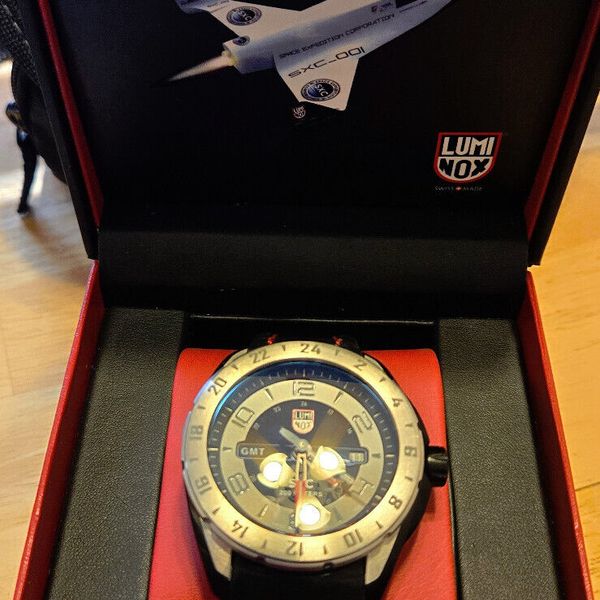 Luminox Space SXC GMT 45mm Steel Black Dial Quartz Mens Watch XU.5127 ...