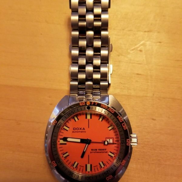 Doxa Sub 1500T Dive Watch W/Helium Escape Valve and Ratcheting Diver ...