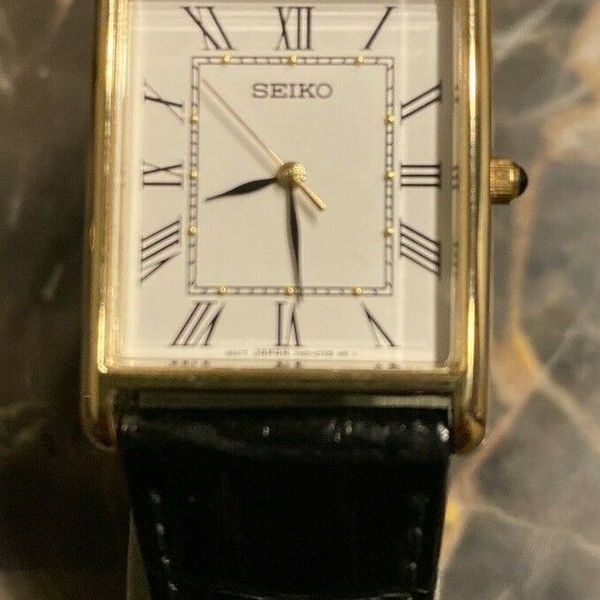 Seiko Men's SNF672 Dress Watch with Croc Leather Band: Louis Cartier ...