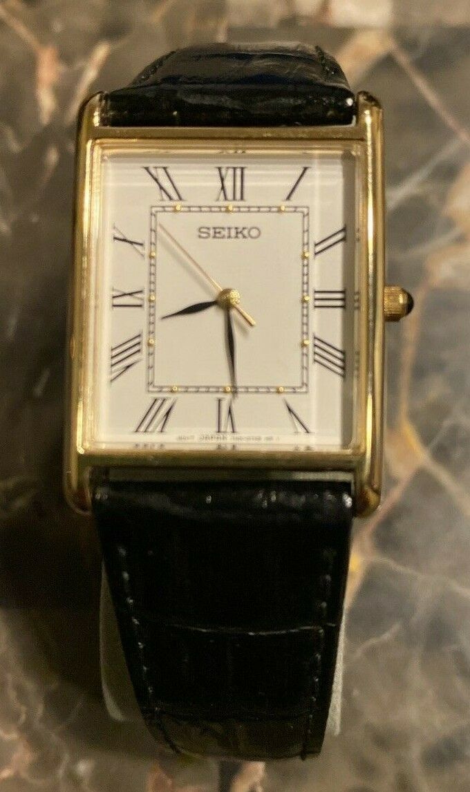 Seiko Men's SNF672 Dress Watch with Croc Leather Band: Louis Cartier ...