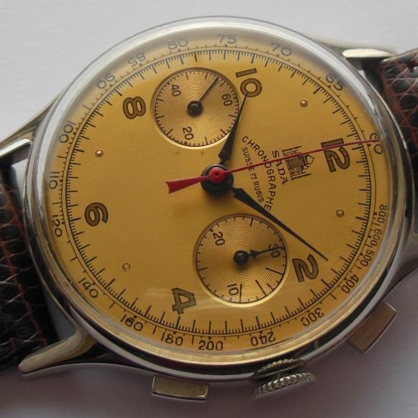 FS: VINTAGE SADA CHRONOGRAPHE SUISSE; SERVICED LANDERON 248 MOVEMENT ...