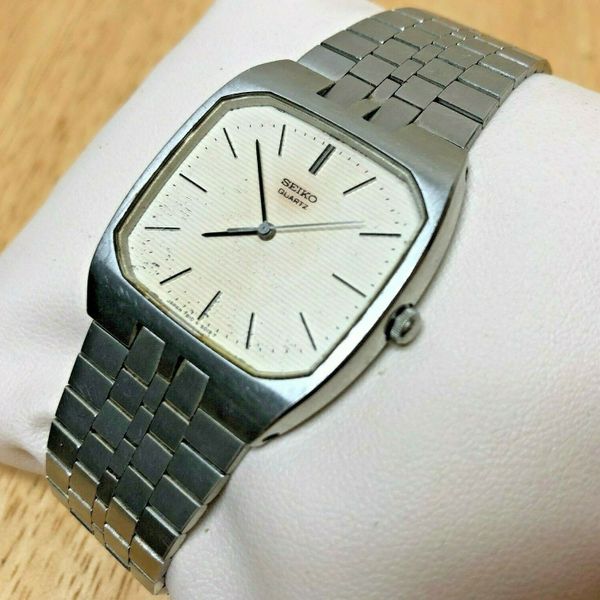RARE Vintage 70's Seiko 7810-5019 Men Silver Analog Quartz Watch Hour ...