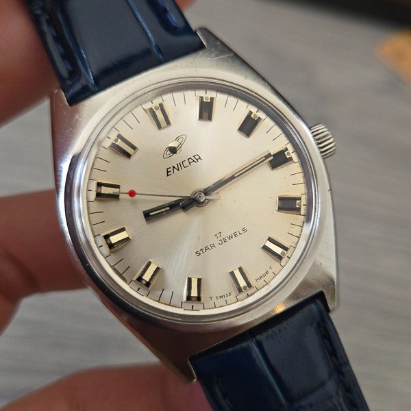 Vintage ENICAR Ocean Pearl men's manual wind watch AR-160 17Jewels ...