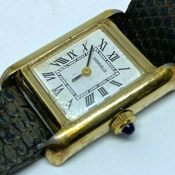 VTG Caravelle Bulova Lady Hot Style Rectangle Hand-Wind Mechanical ...