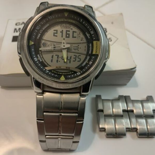 Casio 4335 AQF-100 Tide Graph Mens Watch World Time | WatchCharts ...