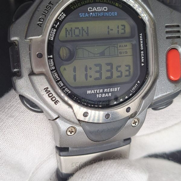 Casio Sea Pathfinder SPF-10 Radiant Thermo Scanner Tide Moon Graph ...