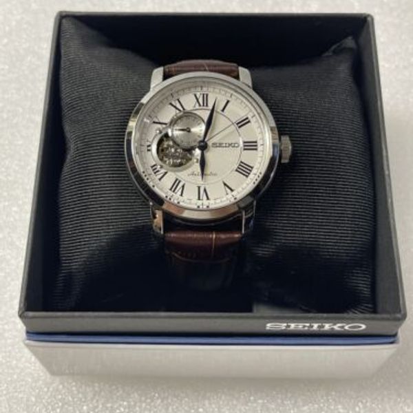 Seiko Presage Automatic Silver Open Heart White Dial 4r39-00k0 Watch ...