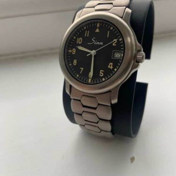 Sinn 8826 Ti Titanium classic vintage watch 36mm with titanium bracelet ...