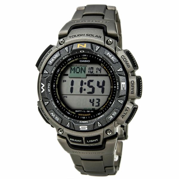 Casio PAG-2401-1 Men's Pro Trek Pathfinder Solar Power Digital Titanium ...