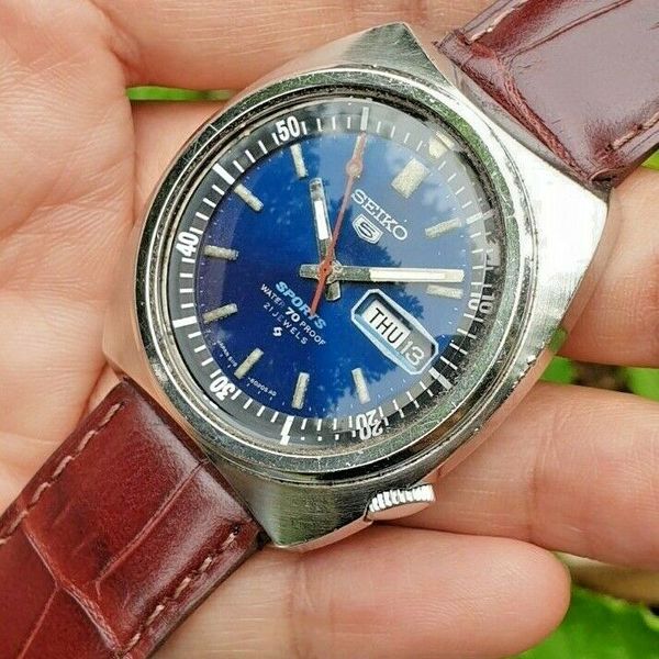 SEIKO 5 SPORTS DIVER 6119-6020 AUTOMATIC BLUE Mens Vintage Aug 1969 ...