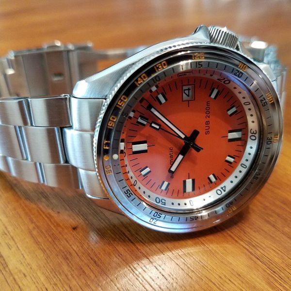 For Sale: Seiko 007 Orange Soxa Mod Watch | WatchCharts Marketplace