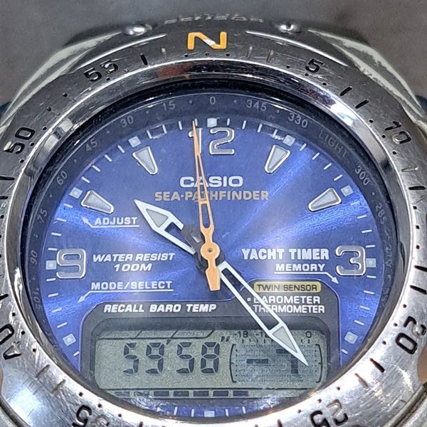 montre CASIO SEA-PATHFINDER Yacht Timer Twin Sensor SPF-50 2345 ...