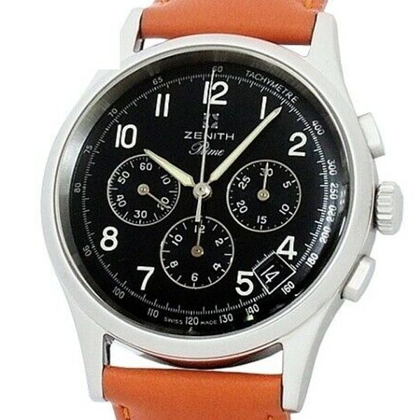 Auth ZENITH Prime El Primero Chronograph 01-0010.420 SS Men's Watch ...