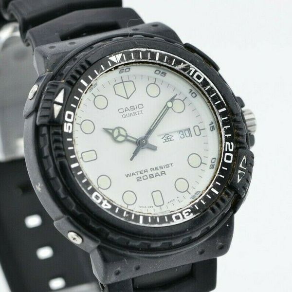 Vintage Black Casio DayDate Analog Quartz Watch MRD-201W MOD.709 JDM ...