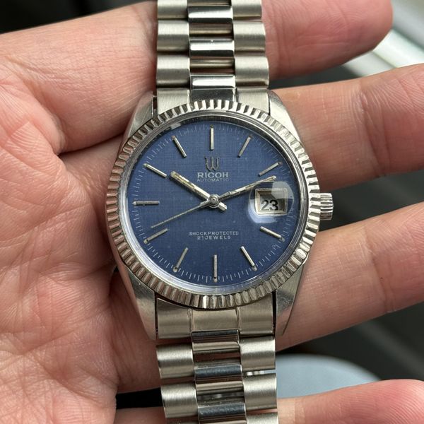 [WTS/WTT] Rolex/Tudor Datejust homage by Ricoh Rare Blue Linen dial ...