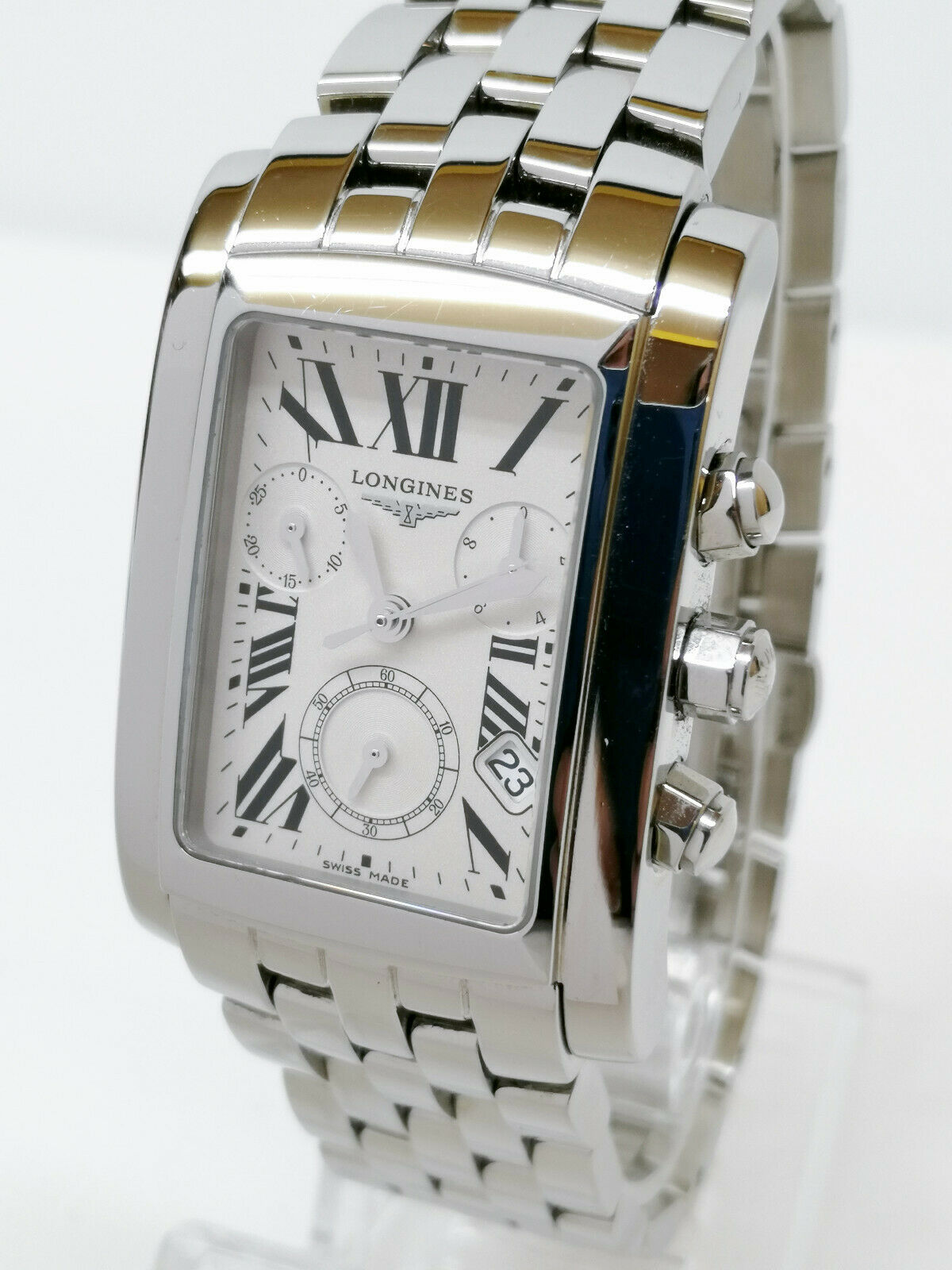 Longines DolceVita 30 Quartz Chronograph Stainless Steel Roman L5.680.4 ...