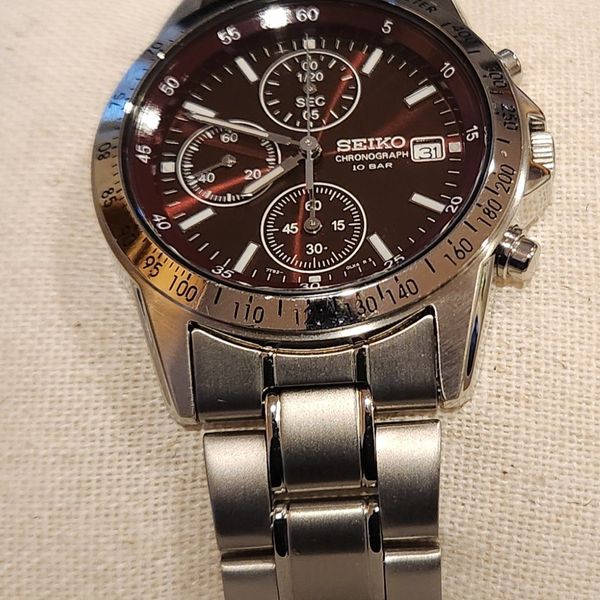SEIKO SPIRIT SBTQ045 Chronograph Men's Watch Dial Color Red Limit ...