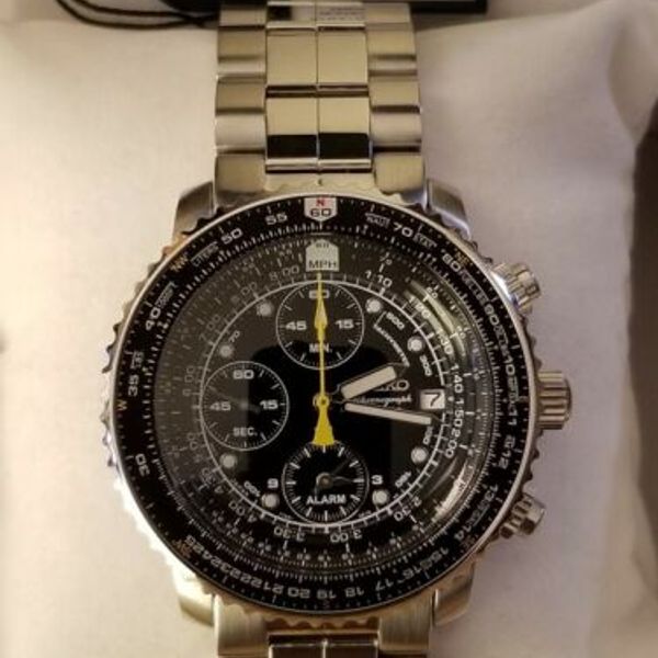 Seiko SNA411P1 Flight Master Chronograph Watch | WatchCharts Marketplace
