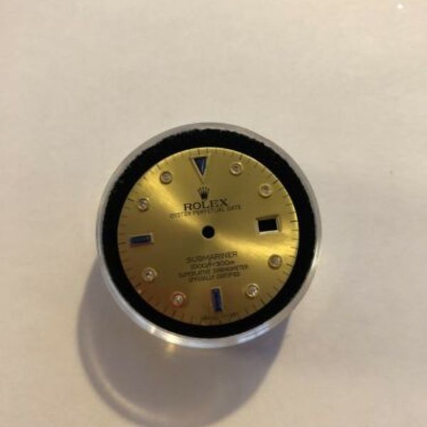 Rolex Submariner Serti Dial Gold Champagne Diamonds & Sapphires For 18K ...