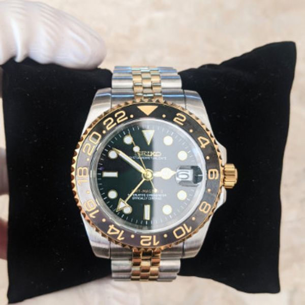BEAUTIFULL SEIKO GMT Master II TWO TONNED "BRUCE WAYNE" Style CUSTOM ...