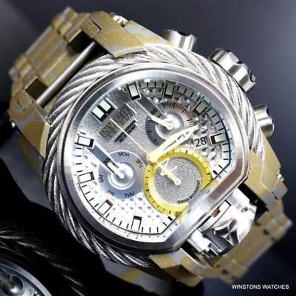 Invicta Reserve Bolt Zeus Magnum Hydroplated Steel 52mm Swiss Mvt Watch ...