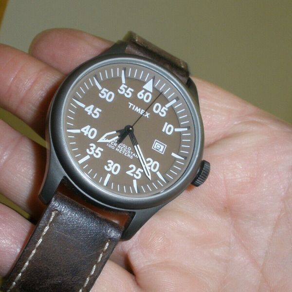 timex military flieger type pilot mens watch new battery clean near ...