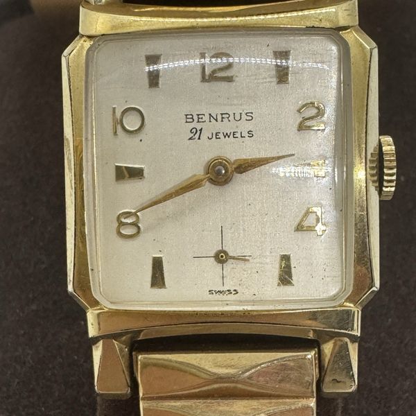 Benrus 10K Rolled Gold Watch Working Mechanical Swiss 21 Jewels ...