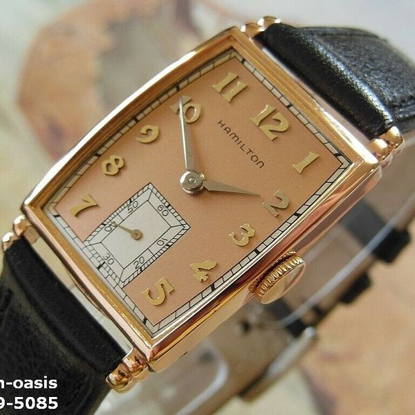 1941 Vintage HAMILTON MYRON, Rose Gold Filled, Stunning Salmon Dial ...