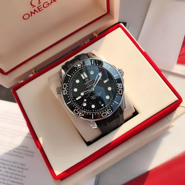 Omega seamaster 300m belt 42 mm automatic mechanical Black Men's watch ...