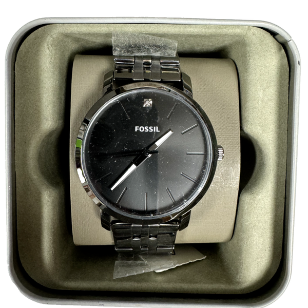 Fossil Men's Lux Luther Three-Hand, Smoke-Tone Stainless Steel Watch (BQ2419) | WatchCharts ...