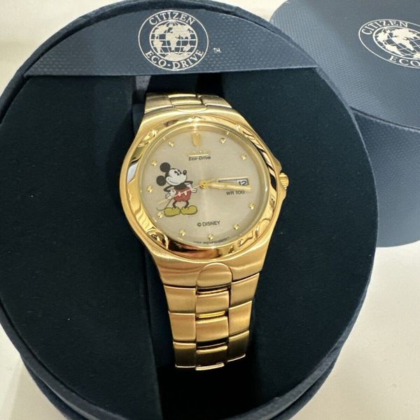 Citizen Disney Mickey Eco-Drive Watch, Gold | WatchCharts Marketplace