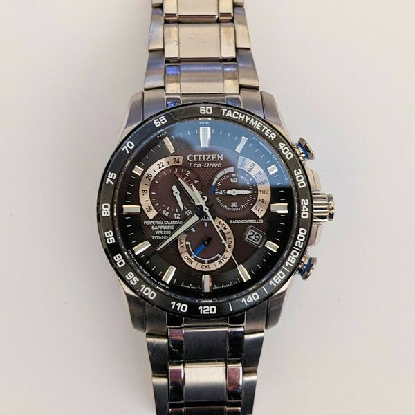 Citizen AT4010-50E Titanium Perpetual Chronograph with Atomic ...