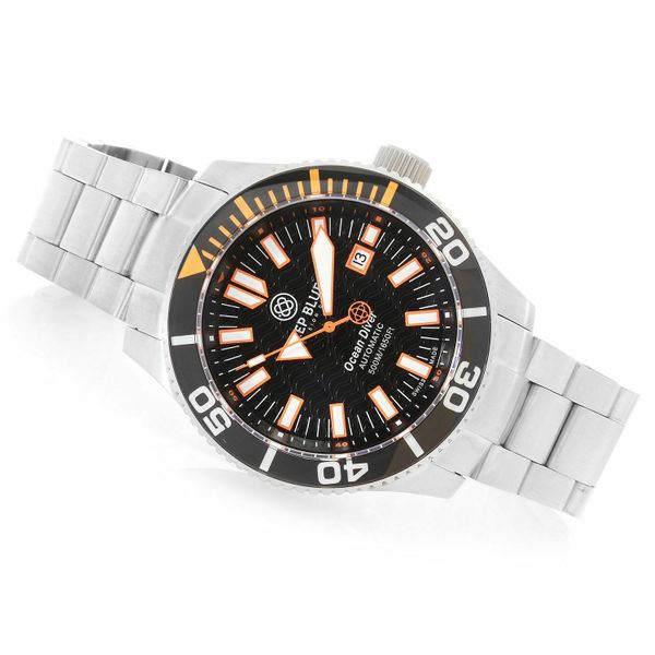 DEEP BLUE OCEAN DIVER 500M WATCH SWISS MADE ETA2824-2 AUTOMATIC BLACK ...