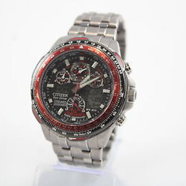 Mens Citizen Red Arrow Titanium Watch Solar Powered Working ...