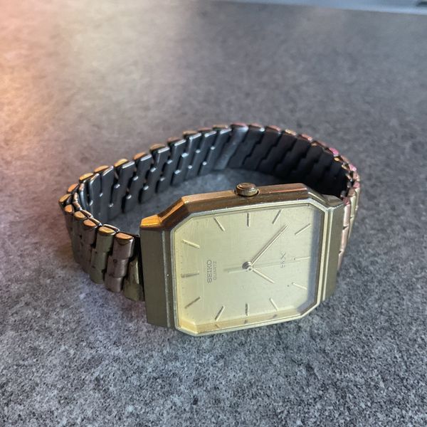 Vintage Seiko 5Y95-5020 Men's Tank Style Watch 27mm Gold Tone Case/Band Bin A | WatchCharts ...