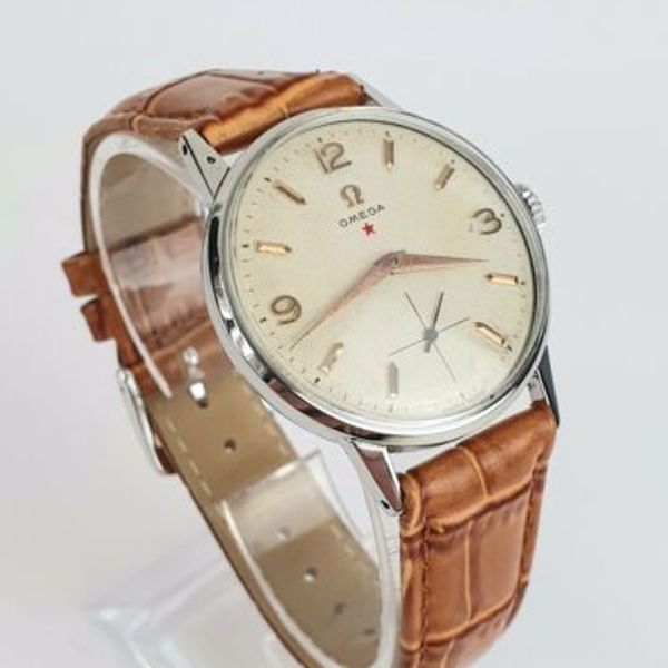 Superb 1948 Vintage Omega 2271 Red Star Waffle Dial Cal.260 Gents Watch ...