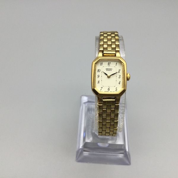 Vtg Seiko Watch Women 17mm Gold Tone Octagon Dial V400-5608 New Battery ...