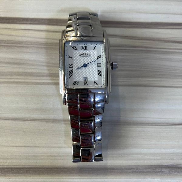 Rotary Menâ s Quartz Watch Stainless Steel Roman Numerals Rectangular ...