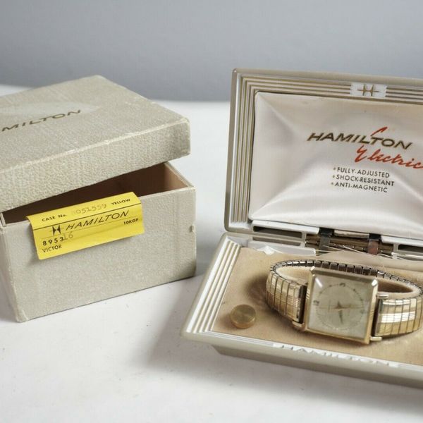 Vintage 10K Gold Filled Hamilton Electric Mens Watch Wristwatch with ...