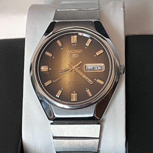 Seiko 5 Automatic 6319 8050 Rare Brown 2 Tone Dial 21 Jewels Vintage ...