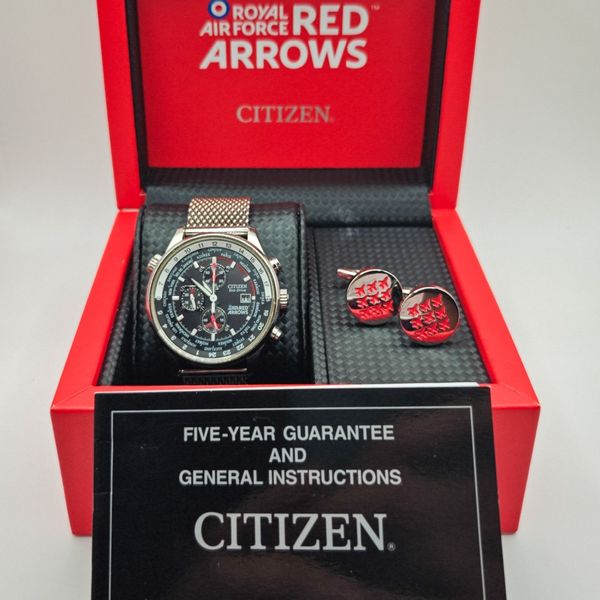 Citizen Eco-Drive Red Arrows Watch & Cufflink Gift Set CA0080-71E ...
