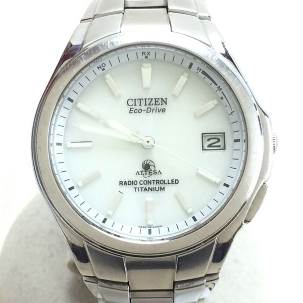 [Used] Citizen Solar Watch/Analog/Stainless Steel/WHT/SLV [Clothing Accessories, etc ...
